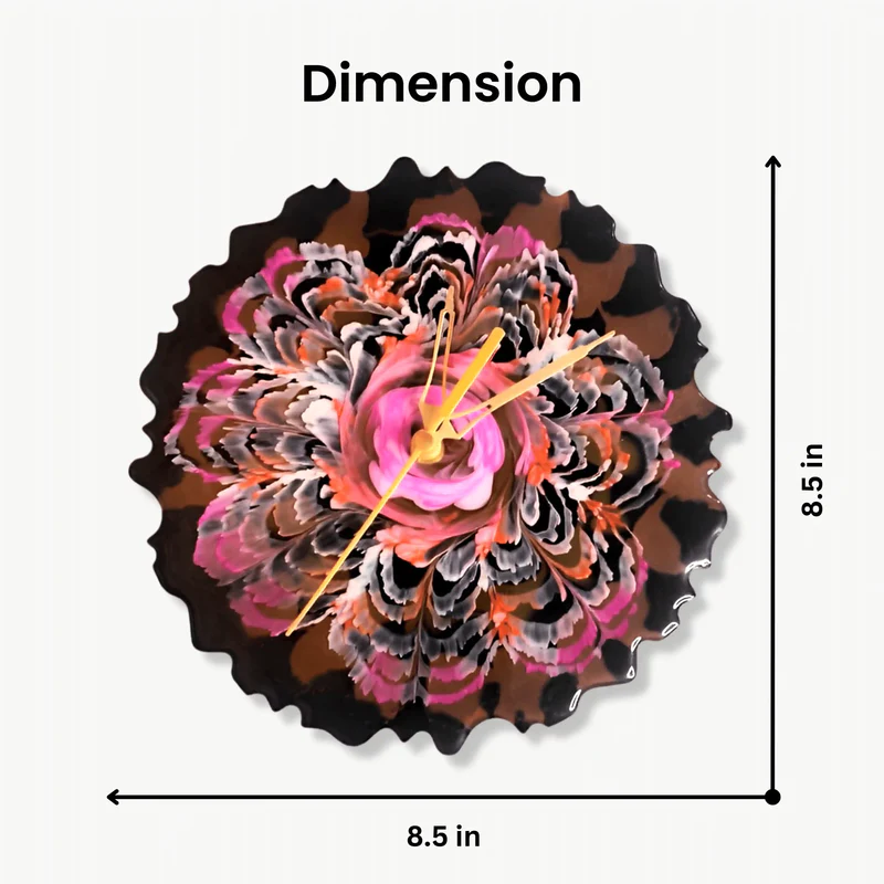 Stunning 3D Flower Resin Wall Clock for Home Decor for Sale