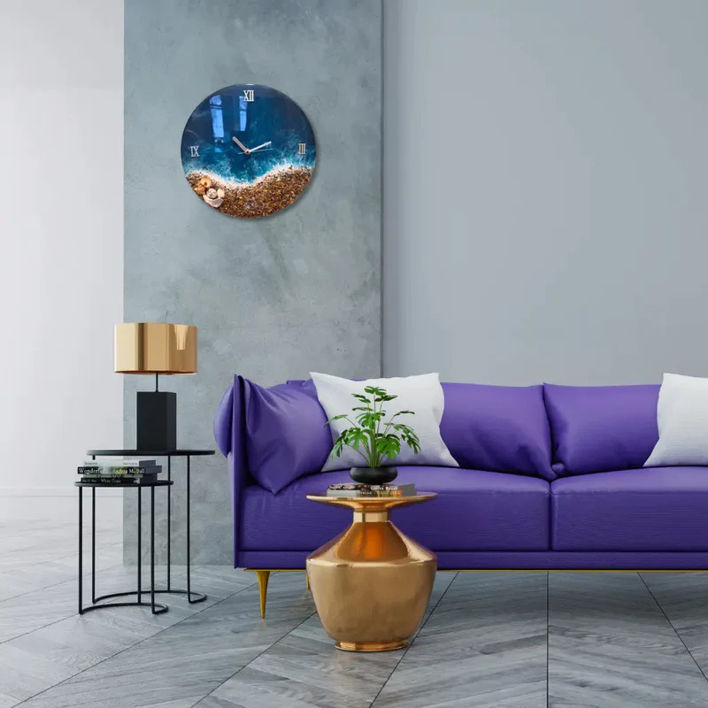 Shop Abstract Deep Ocean Effect Clock - Beach-Themed Today!