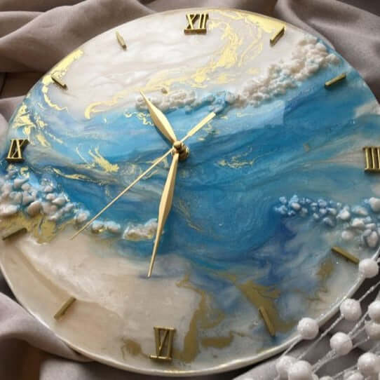 Buy Unique Blue Ocean Resin Wall Clock for Home Decor Online