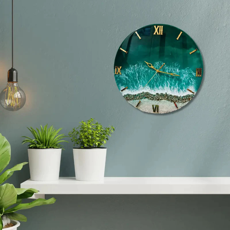 Buy Ocean Theme Resin Clock Online in India - Resin Clocks India