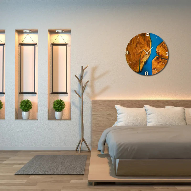Order Handcrafted River Theme Resin Wall Clock Now